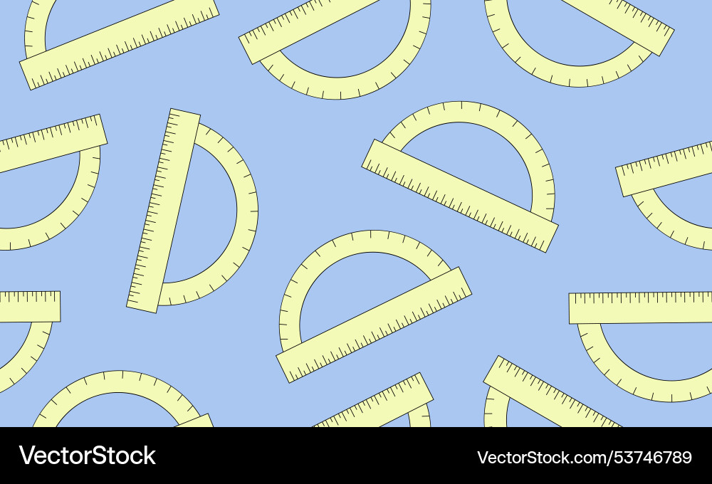Seamless horizontal pattern yellow protractor Vector Image
