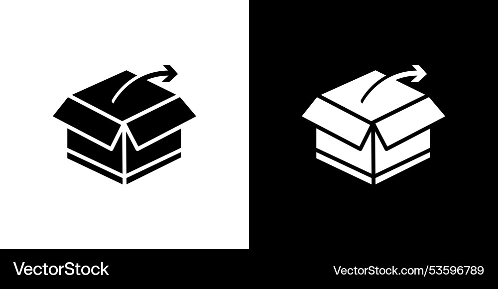 Unpack icon isolated flat in outline Royalty Free Vector