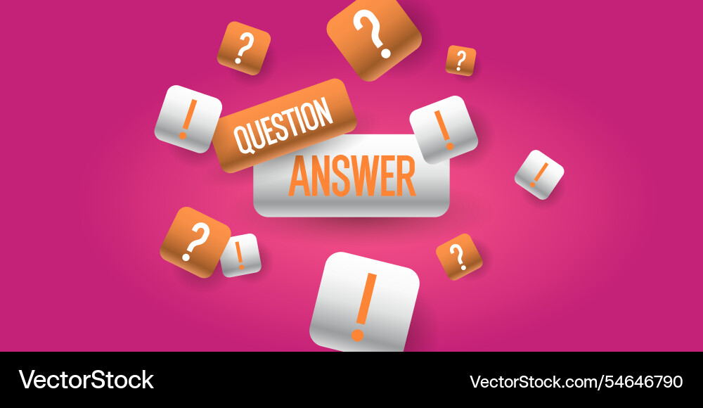 A poster with an exclamation mark the answer Vector Image