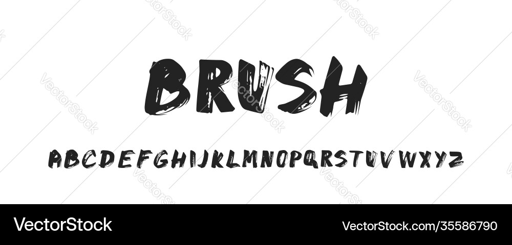 Brush hand drawn alphabet Royalty Free Vector Image