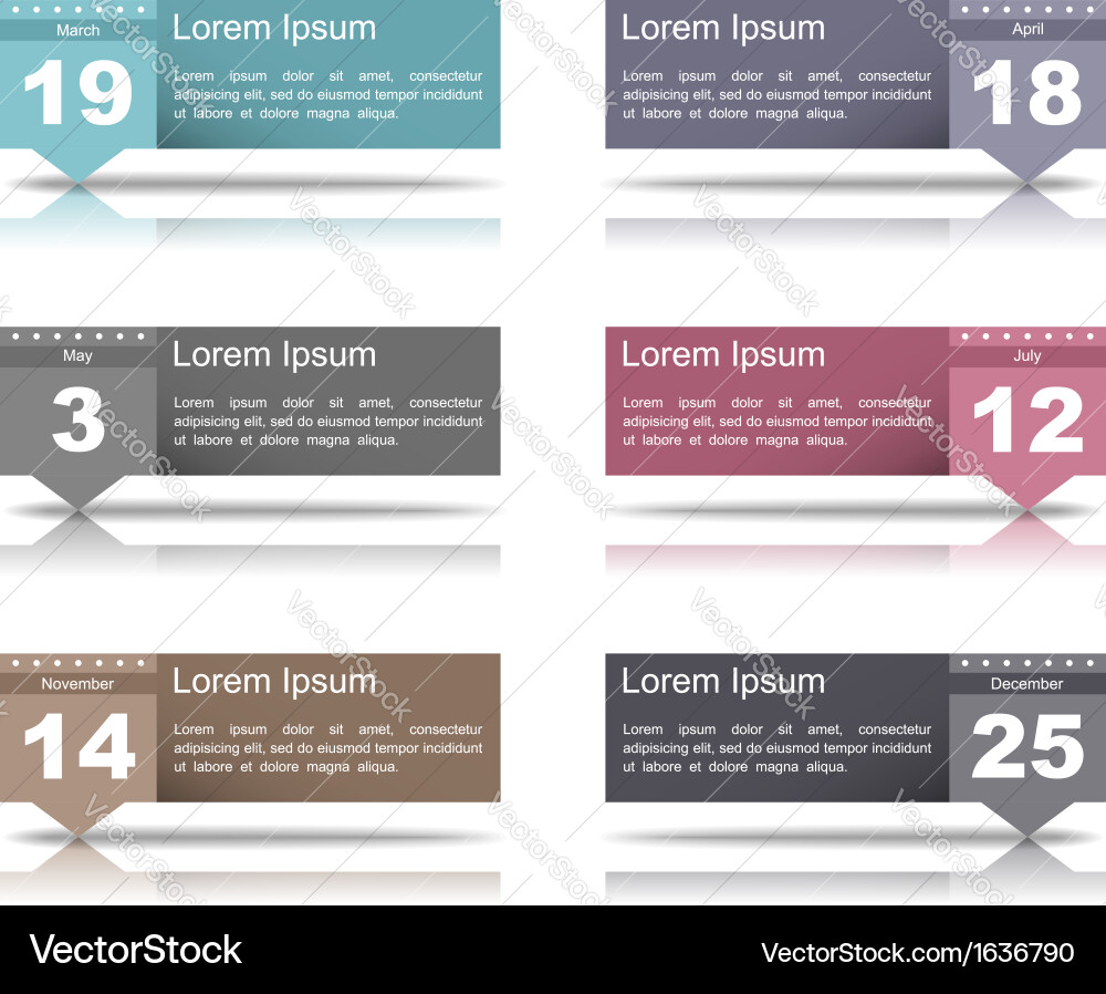 Design elements with dates Royalty Free Vector Image
