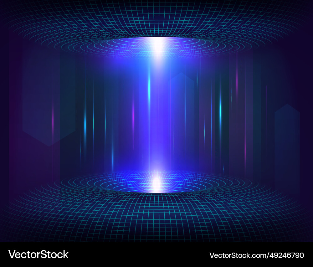 Futuristic portal big data tunnel database Vector Image