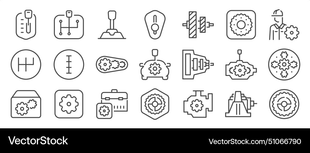 Gearbox icon set Royalty Free Vector Image - VectorStock