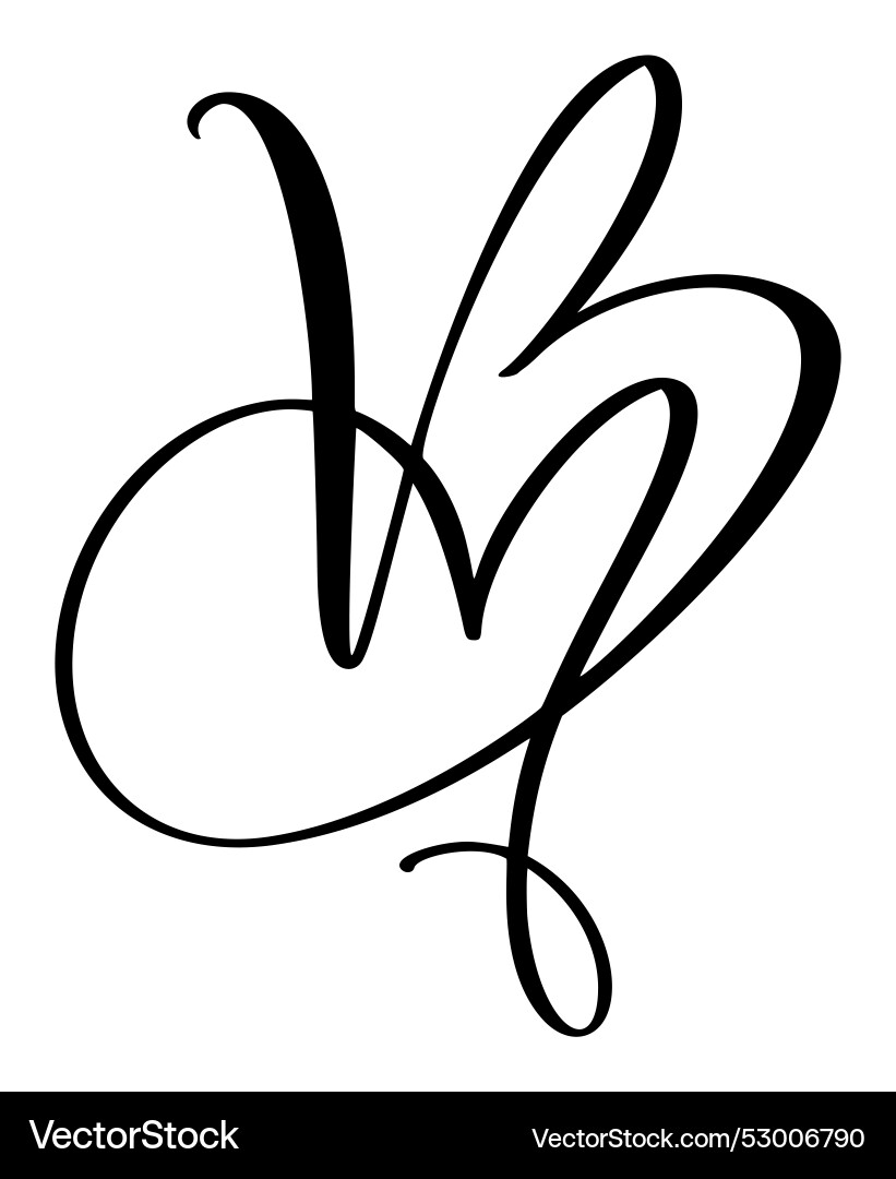 Hand drawn calligraphy love letter b Royalty Free Vector