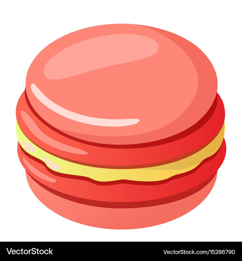 Icon cartoon pink macaroon Royalty Free Vector Image