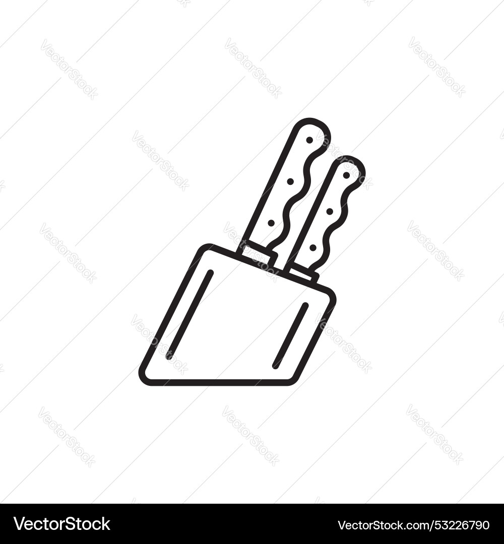 Kitchen knife block icon set chefs and butcher Vector Image