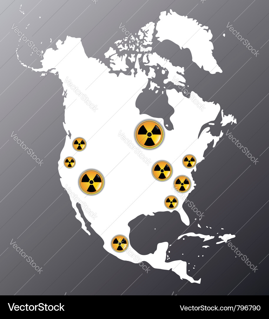 North america nuclear Royalty Free Vector Image