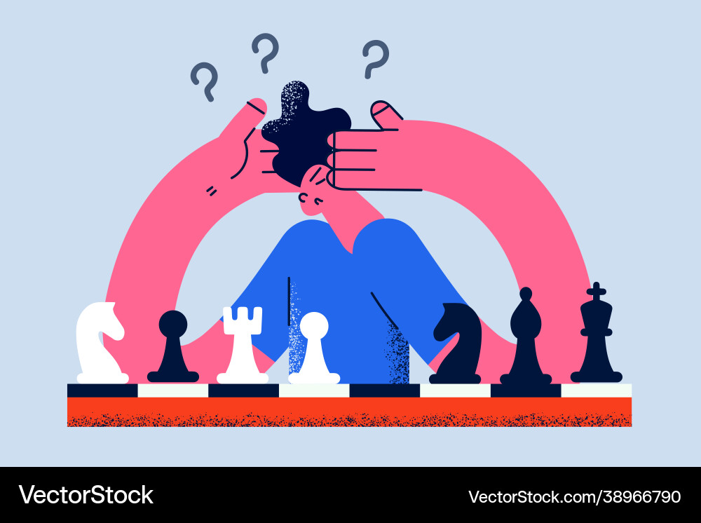 Playing chess and brain activity concept Vector Image