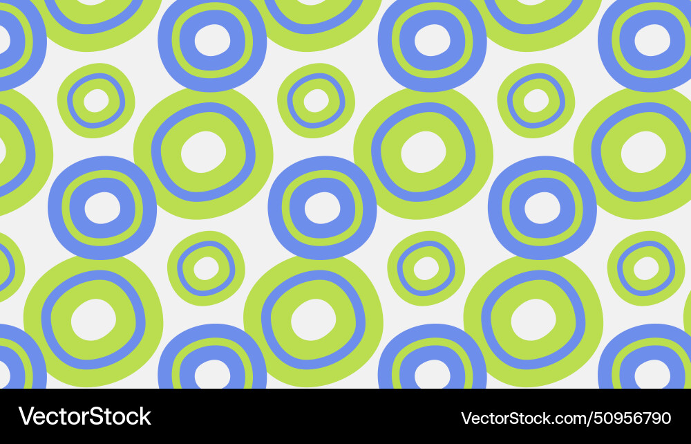 Seamless pattern with circles in blue and green Vector Image