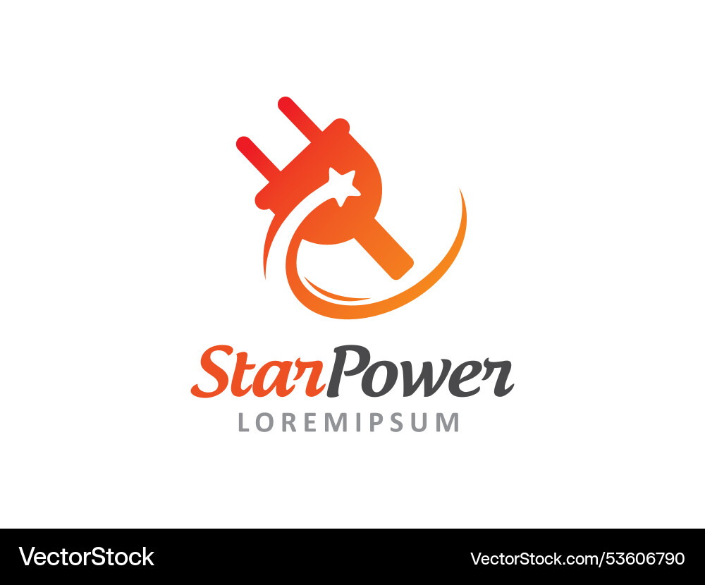 Star power logo symbol or icon template Royalty Free Vector