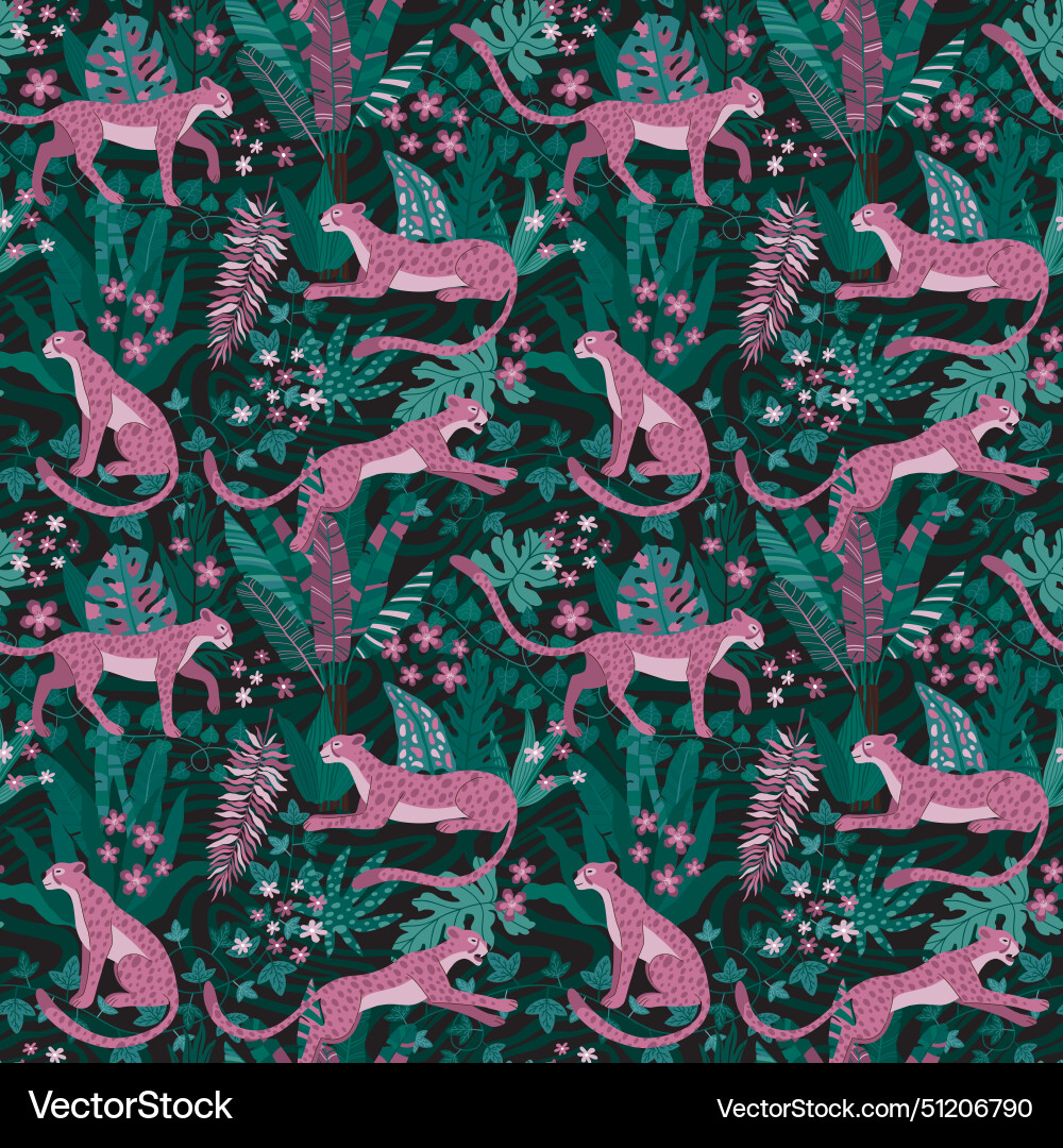 Tropic pattern jungle animal print with african Vector Image