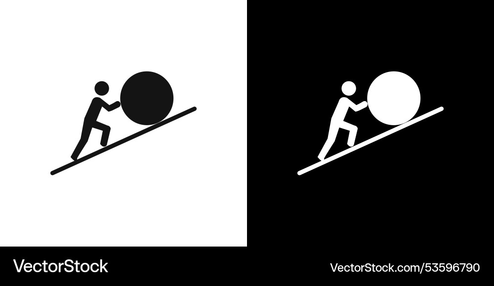 Uphill icon flat line Royalty Free Vector Image