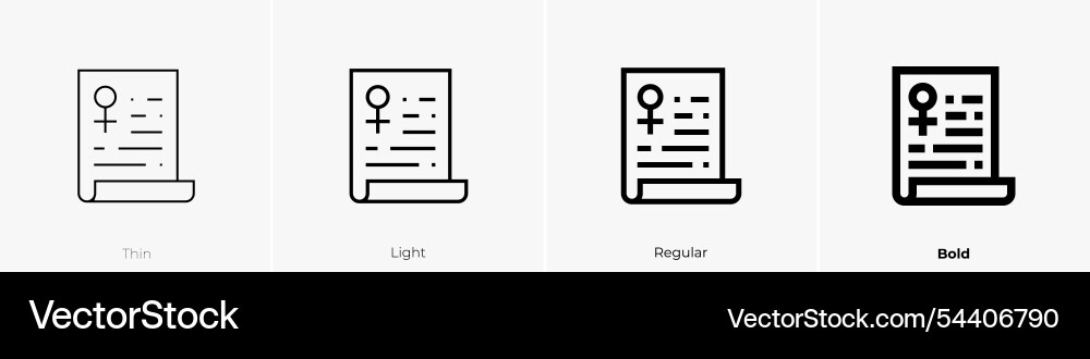 Women rights icon thin light regular and bold Vector Image