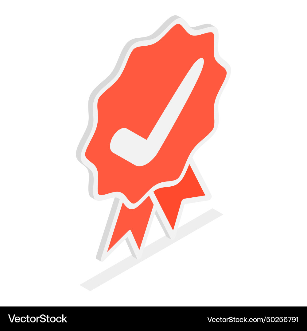 3d isometric flat set of approved Royalty Free Vector Image