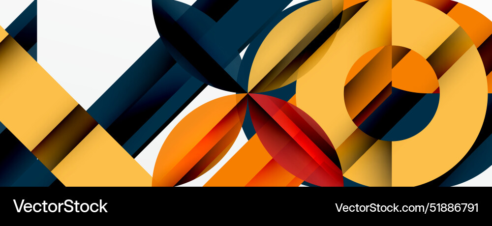 Circle square triangle shapes geometric minimal Vector Image