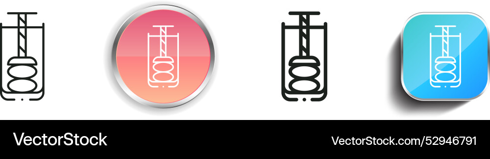 Compress icon thin linear regular and button Vector Image