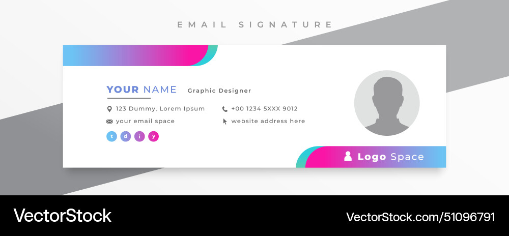 Corporate email footer card template design Vector Image