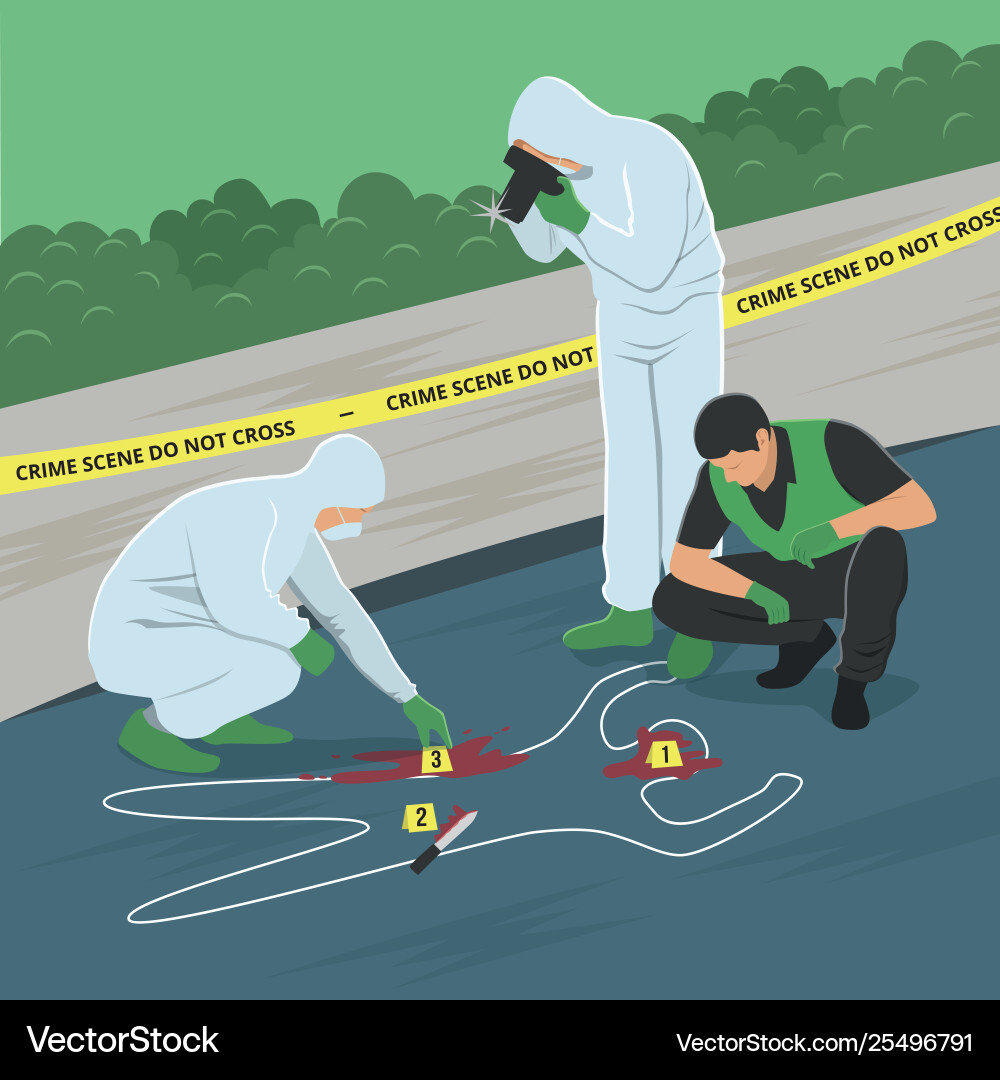 Crime scene investigation Royalty Free Vector Image
