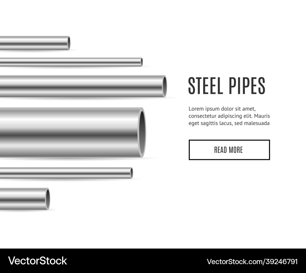 Detailed Steel Pipe Banner Royalty Free Vector Image