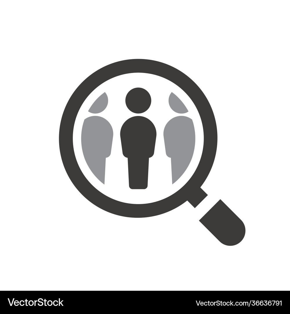Employee recruitment symbol with loupe Royalty Free Vector