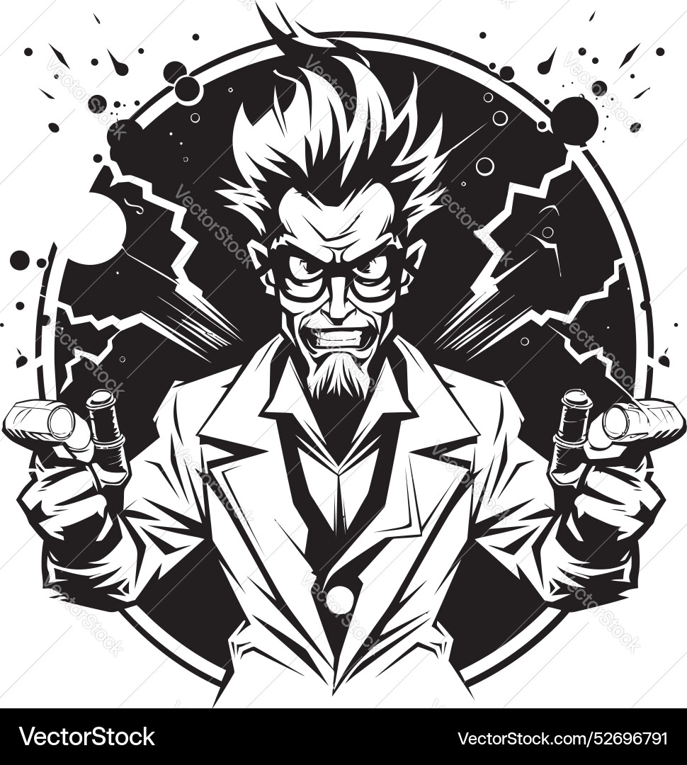 Eureka experiments scientist emblem design potion Vector Image