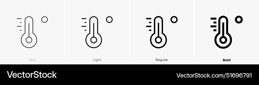 High temperatures icon thin light regular Vector Image