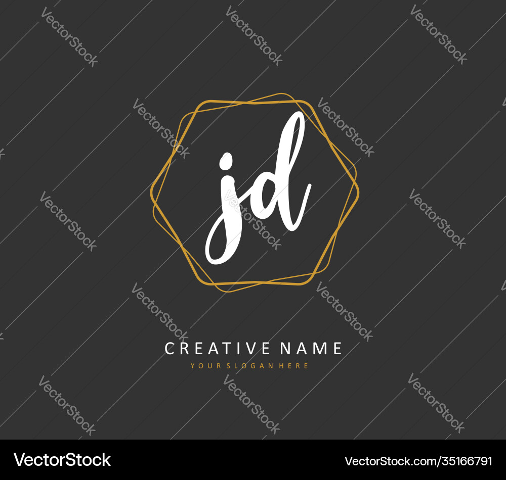Jd initial letter handwriting and signature logo Vector Image