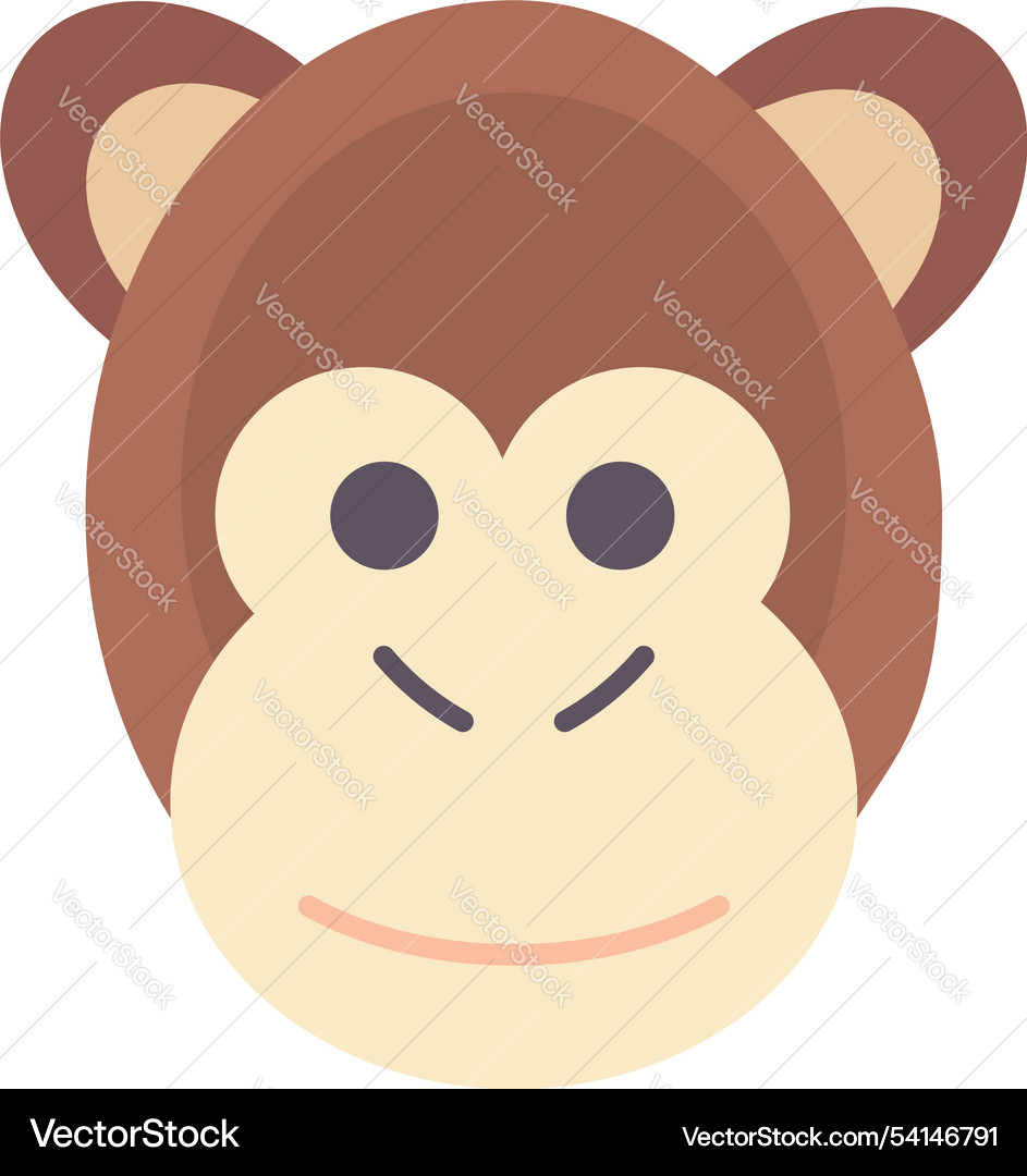 Monkey flat icon design Royalty Free Vector Image