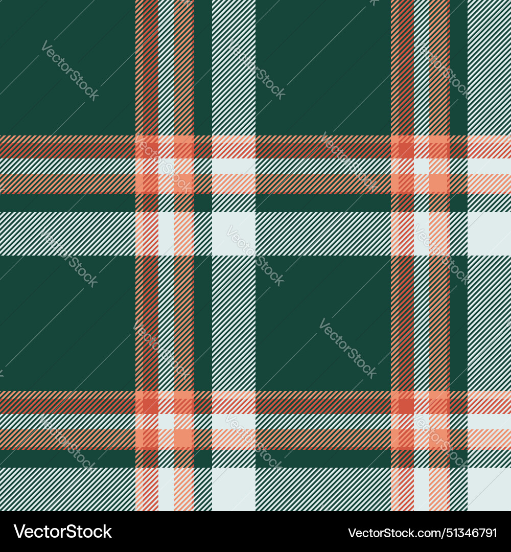 Plaid seamless pattern in green check fabric Vector Image