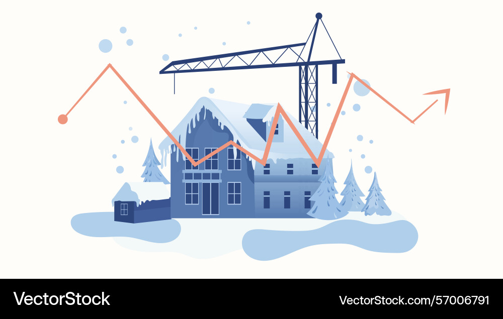 Real estate crisis recession falling housing Vector Image