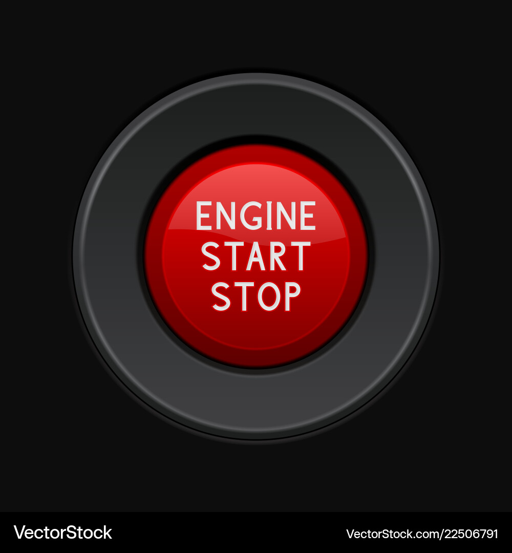 Red Engine Start Stop Button Royalty Free Vector Image