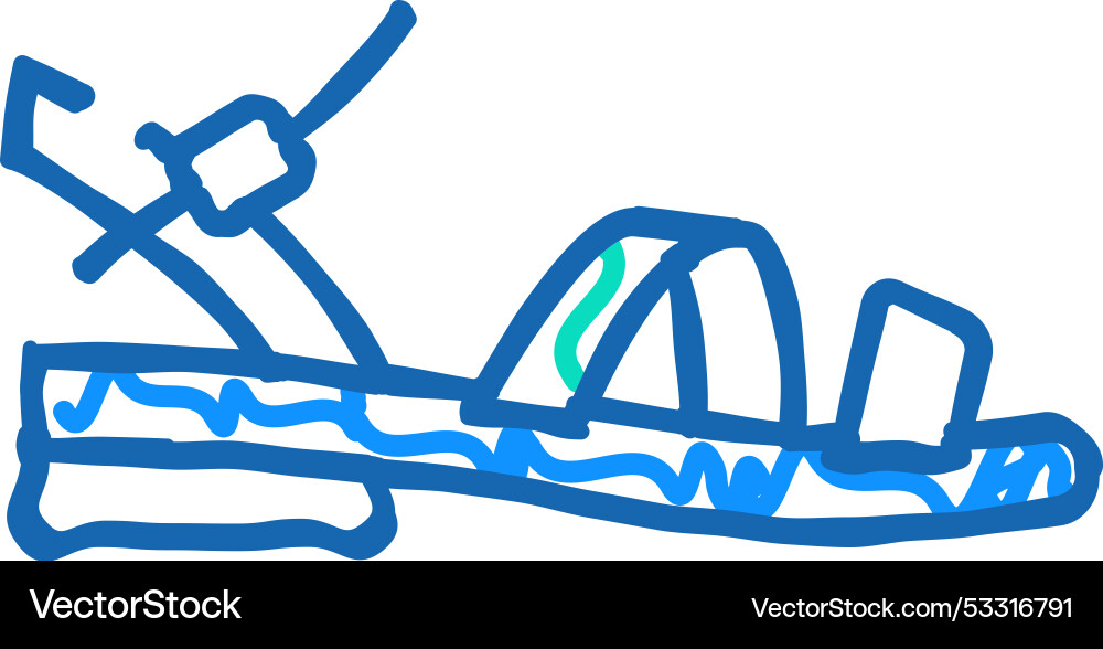 Sandals footwear icon doodle Royalty Free Vector Image