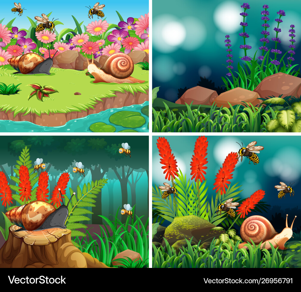 Set background scene with nature theme Royalty Free Vector