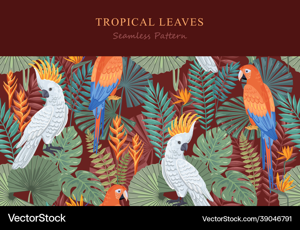 Tropical Birds Pattern Royalty Free Vector Image