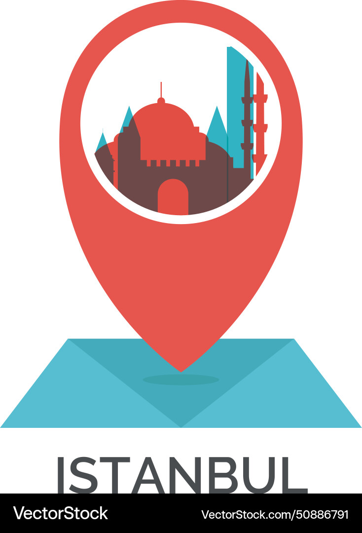 Turkey istanbul map city pin point geolocation Vector Image