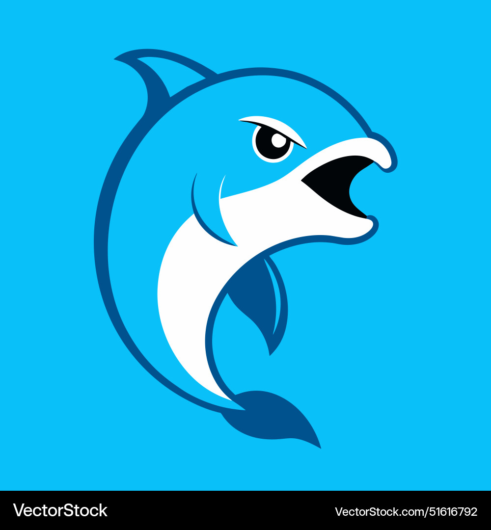 Bottlenose dolphin angry icon Royalty Free Vector Image