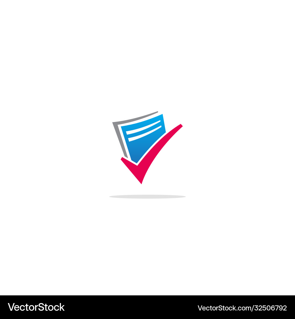Check mark document approved logo Royalty Free Vector Image