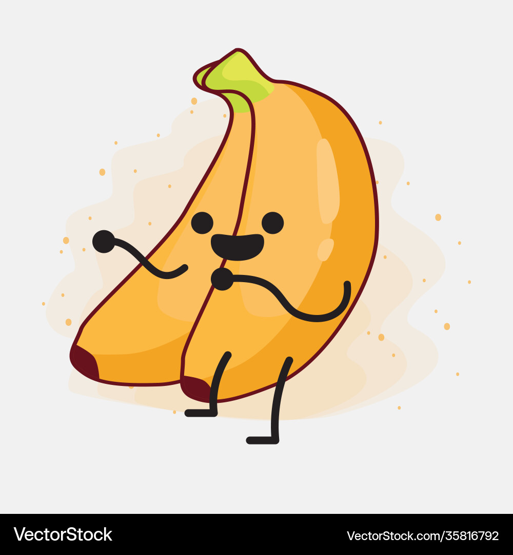 Cute banana fruit character Royalty Free Vector Image