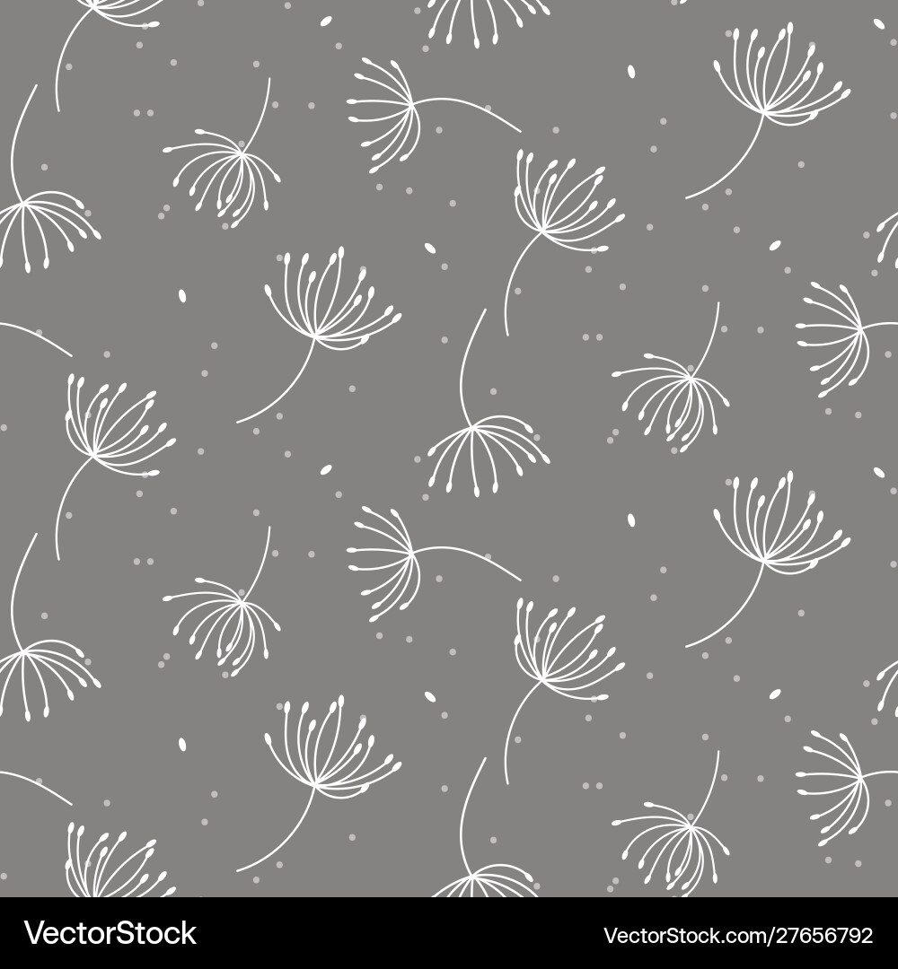 Dandelion Outline Pattern Royalty Free Vector Image