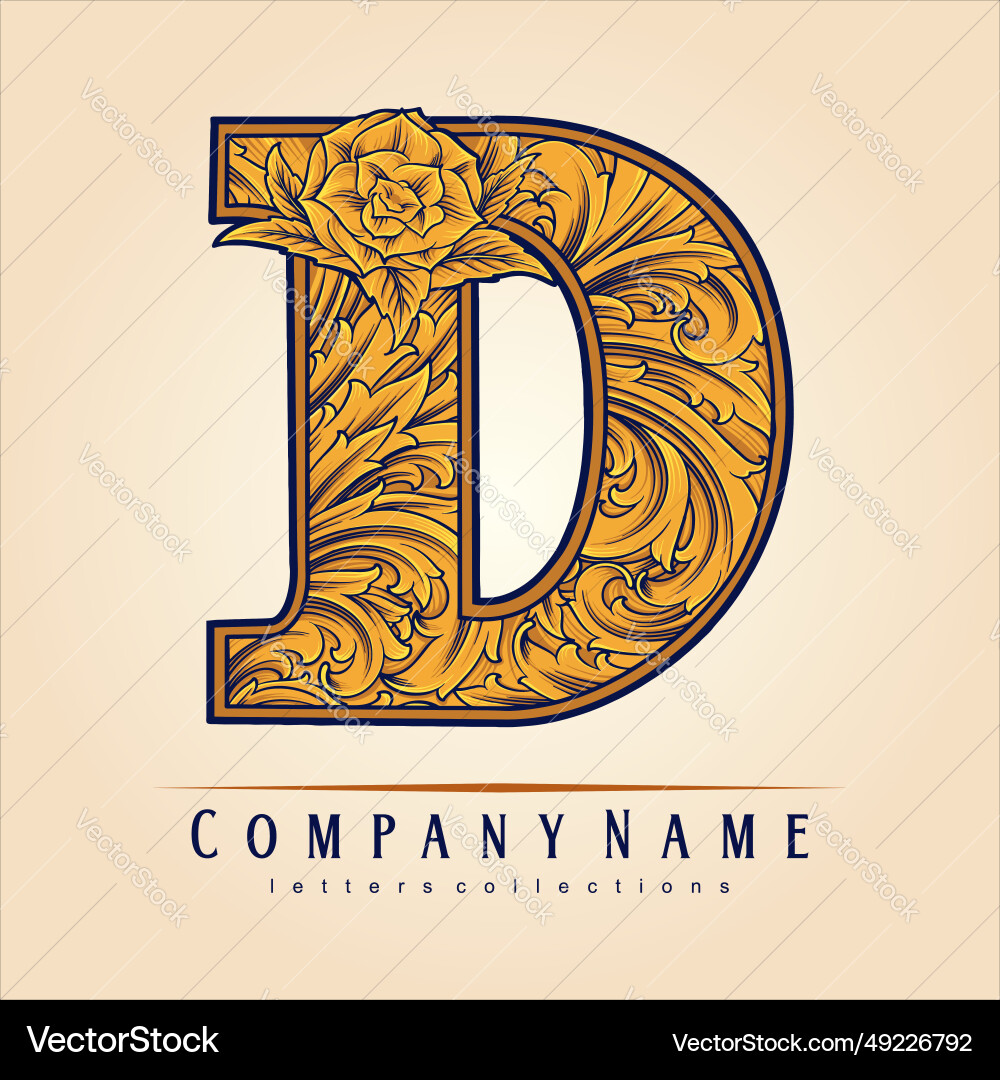 Elegant D Monogram Logo – Royalty-Free Vector | VectorStock