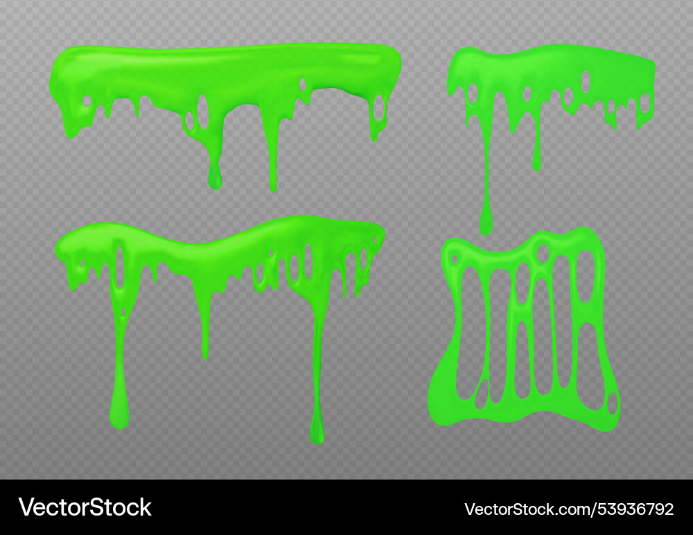 Green slime splatter set Lizenzfreies Vektorbild