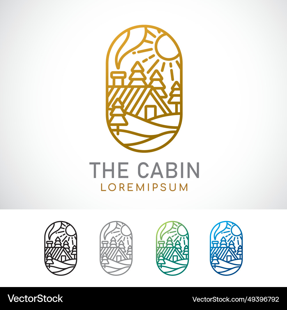 House modern line logo design template Royalty Free Vector