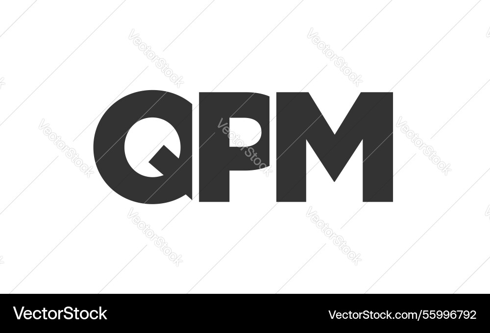 Qpm logo design template with strong and modern Vector Image
