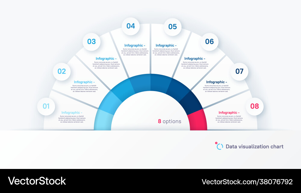 Round infographic chart template Royalty Free Vector Image