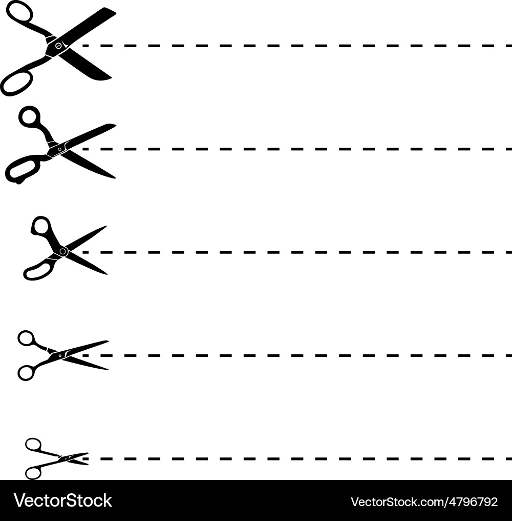 Scissors cut Royalty Free Vector Image - VectorStock