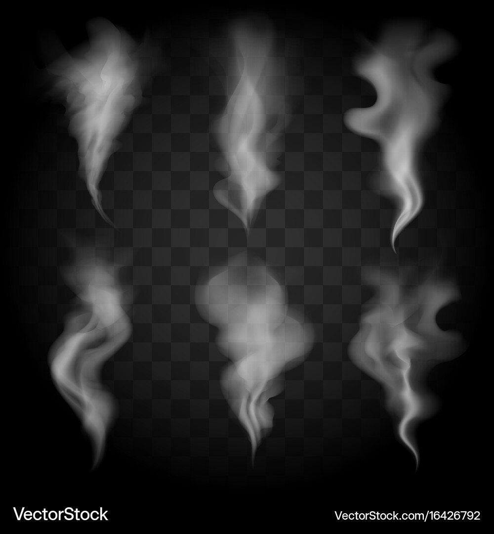 Smoke wave set Royalty Free Vector Image - VectorStock