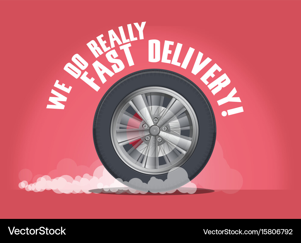 We do really fast delivery Royalty Free Vector Image