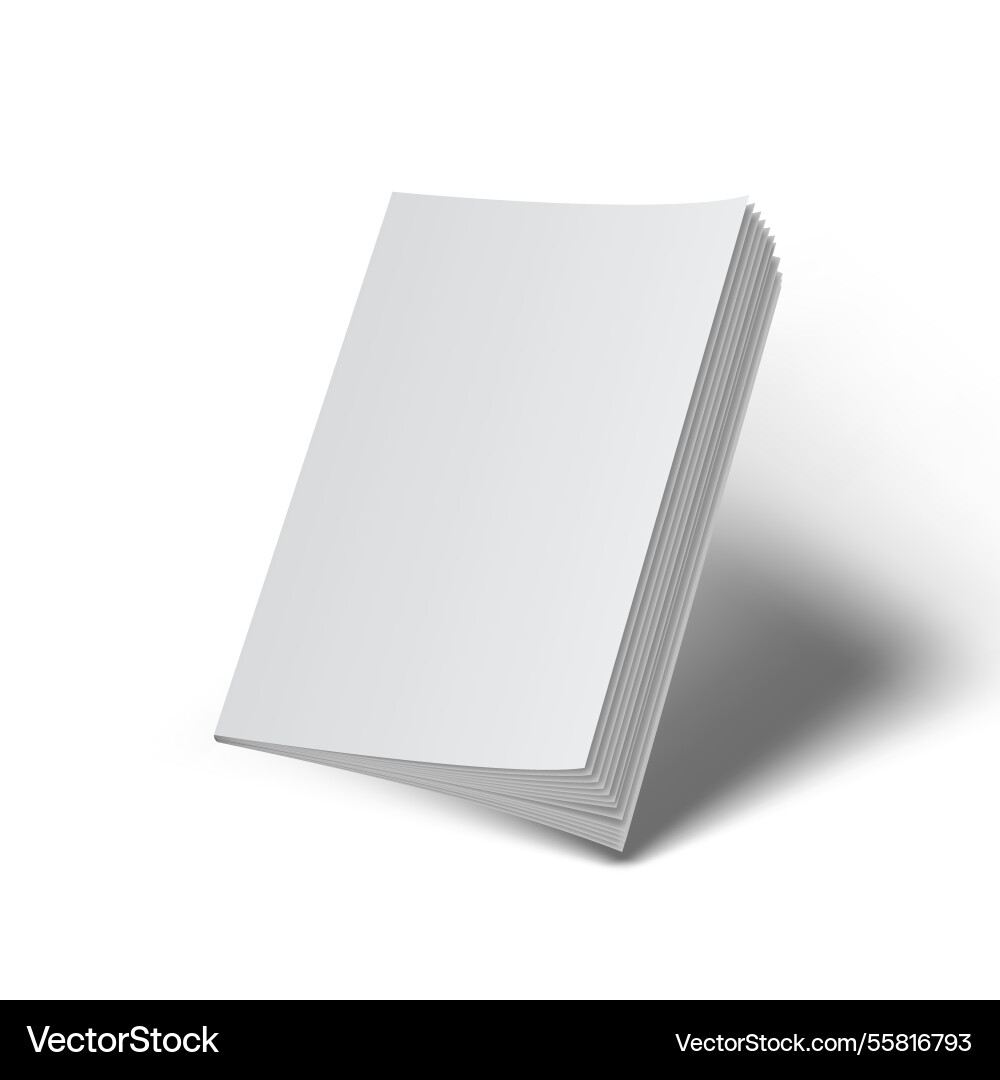 3d closed clear brochure with white sheets Vector Image
