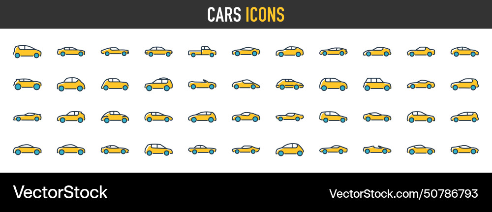 Car icon collection Royalty Free Vector Image - VectorStock