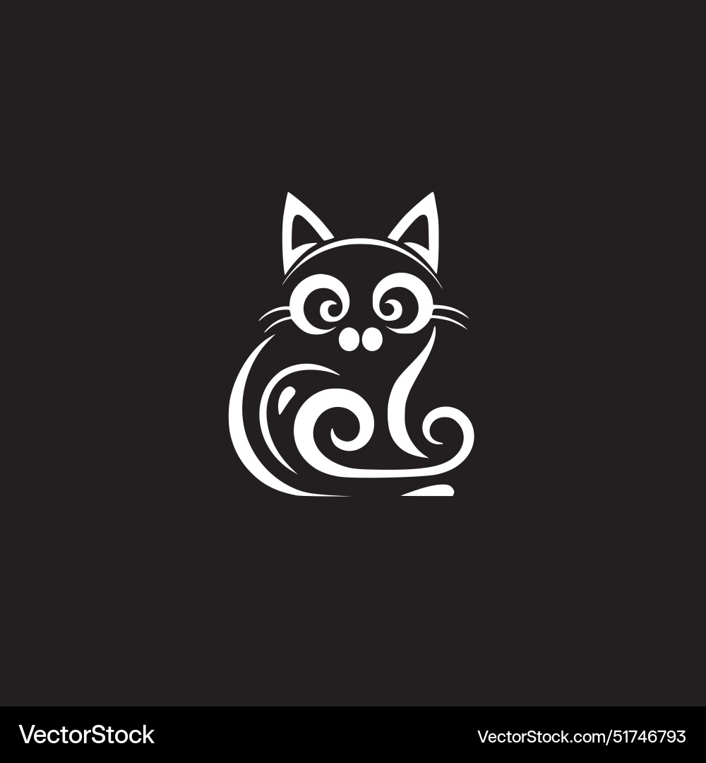 Cat - minimalist and flat logo Royalty Free Vector Image